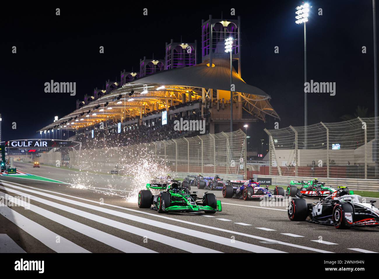 Bahrain. 02nd Mar, 2024. start of the race, depart, 77 BOTTAS Valtteri ...
