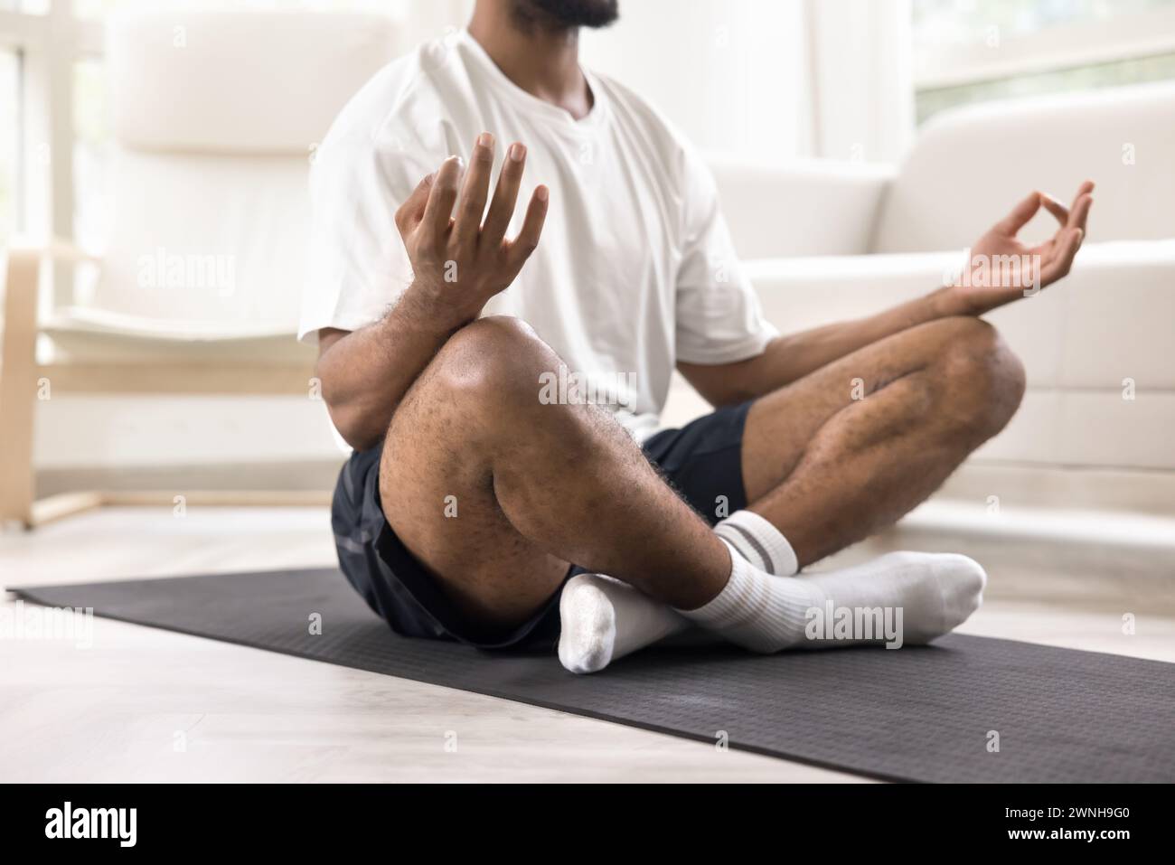 African man meditating close hi-res stock photography and images - Alamy