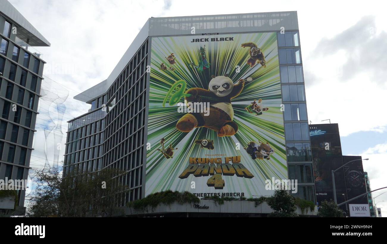 Los Angeles, California, USA 1st March 2024 Kung Fu Panda 4 Billboard ...