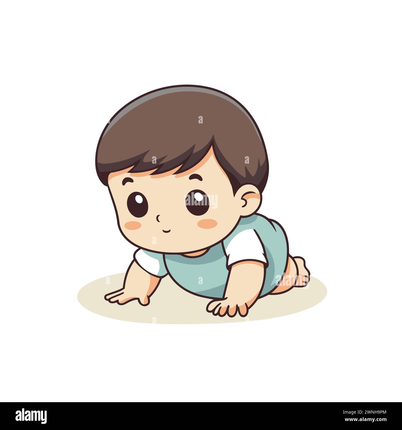 Baby boy crawling cartoon hi-res stock photography and images - Alamy
