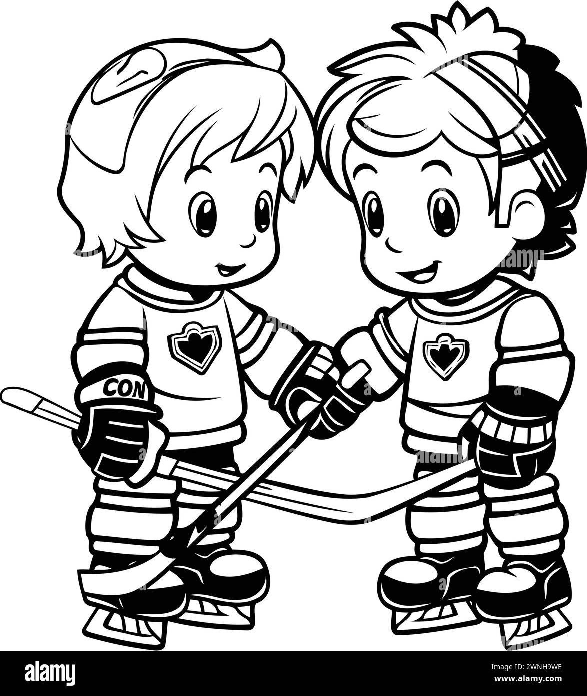 Hockey children playing Stock Vector Images - Alamy