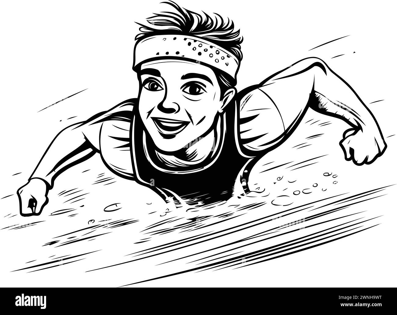 How To Draw A Cartoon Swimmer Art For Kids Hub