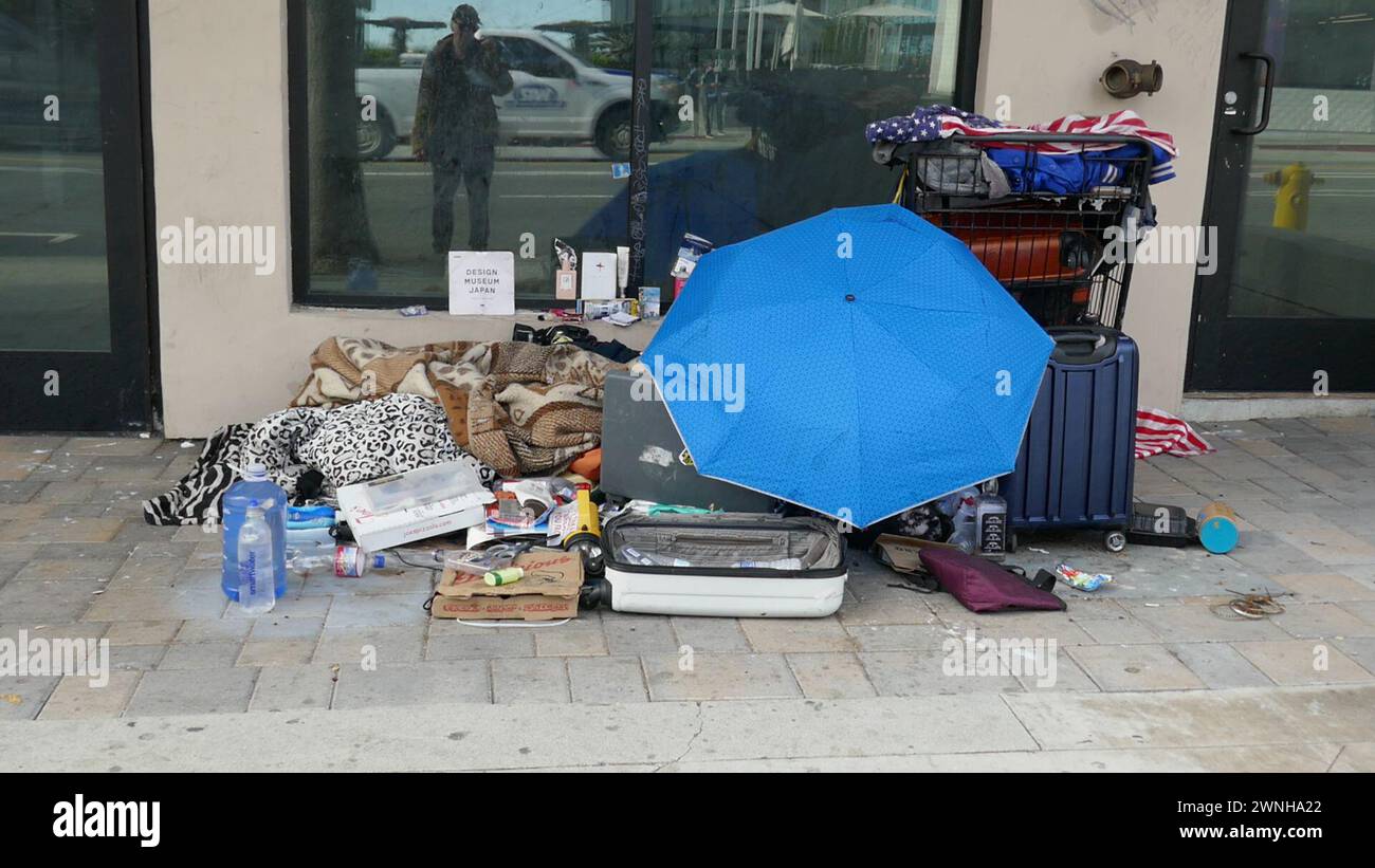 Los Angeles, California, USA 1st March 2024 Homeless Tent Camp on ...