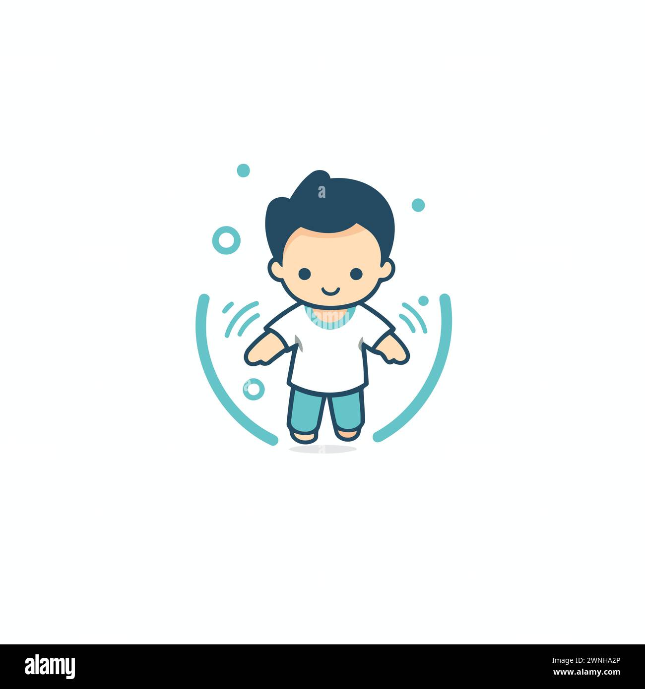 Cute Baby Boy Swimming Icon Logo Design Element Vector Illustration ...