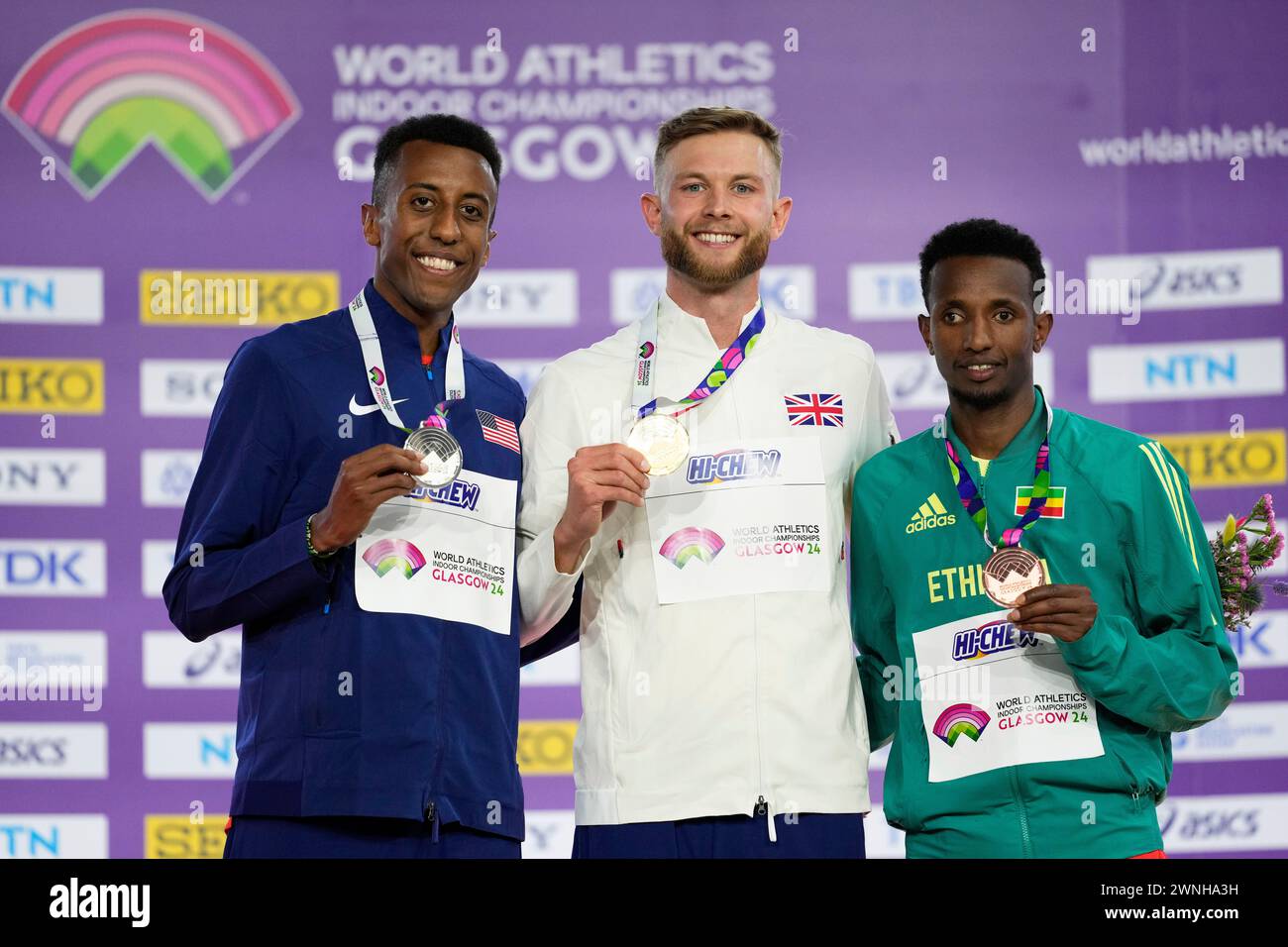 Silver medalist Yared Nuguse, of the United States, gold medalist Josh ...