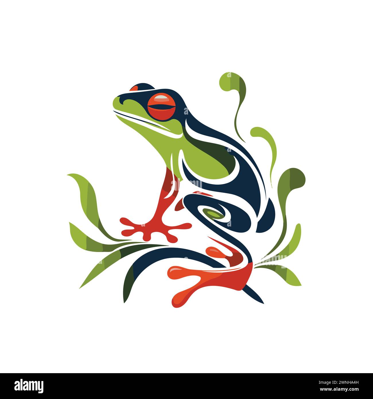 Frog emblem Stock Vector Images - Alamy