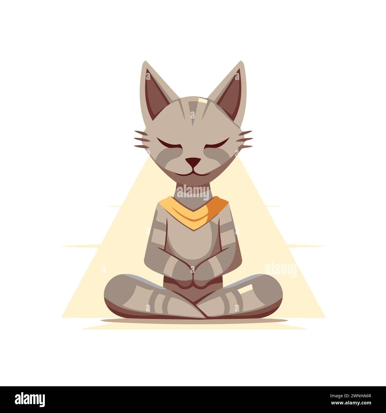 Meditating cat Stock Vector Images - Alamy