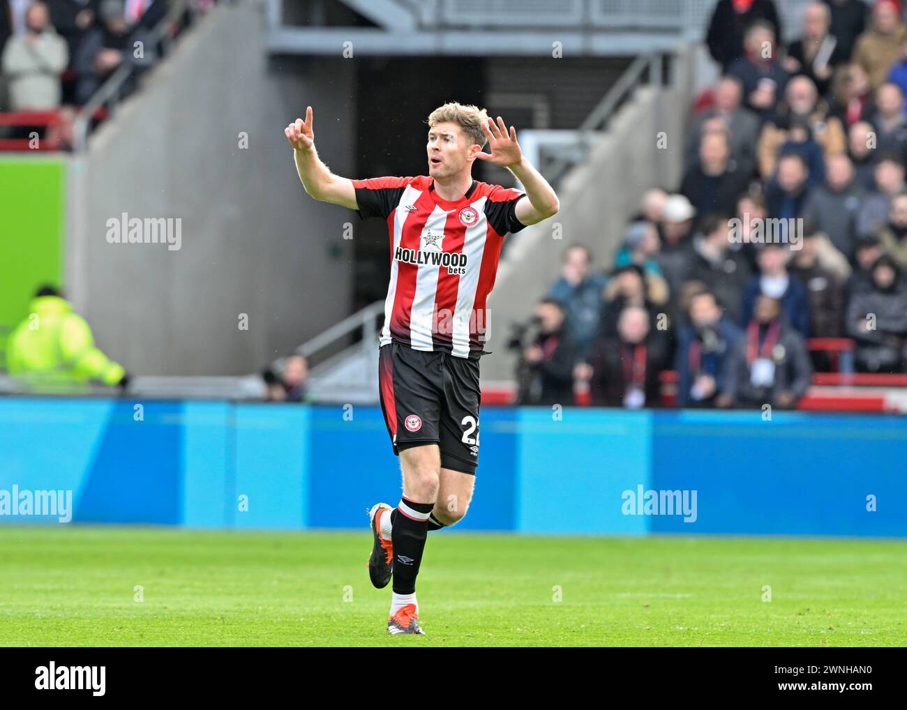 Nathan Collins of Brentford, during the Premier League match Brentford ...