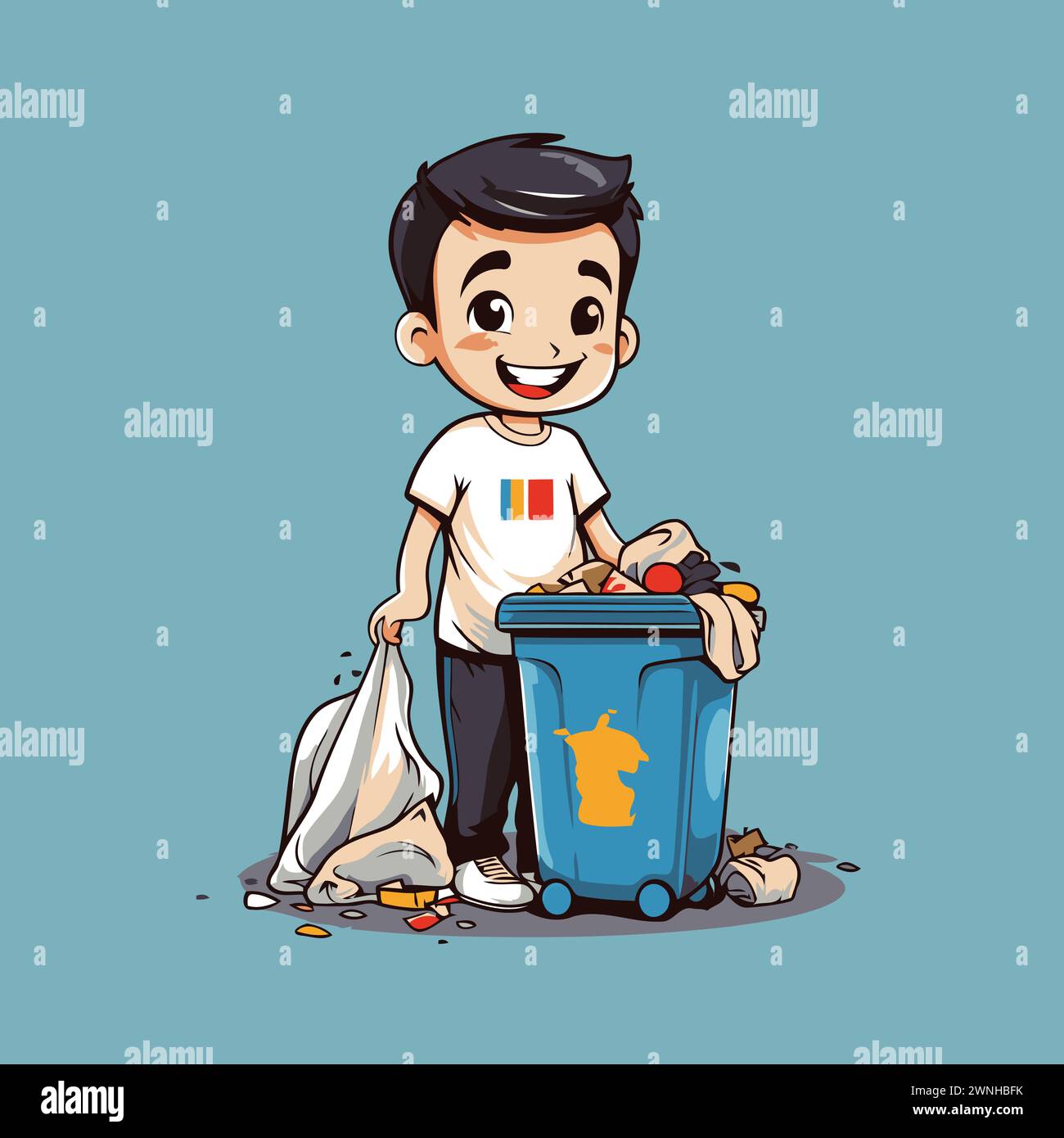 Boy trash Stock Vector Images - Alamy