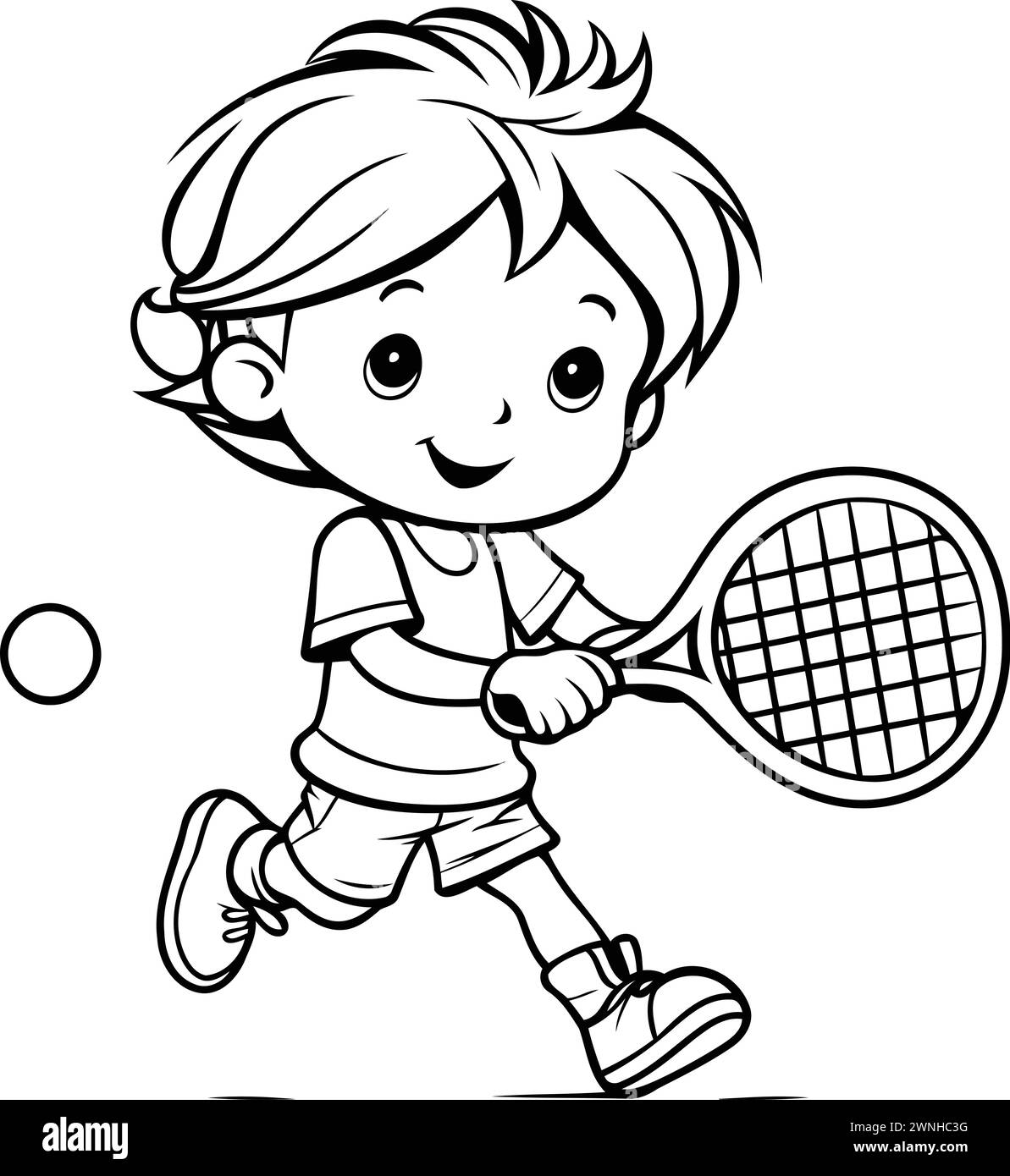 Playing tennis clipart Black and White Stock Photos & Images - Alamy
