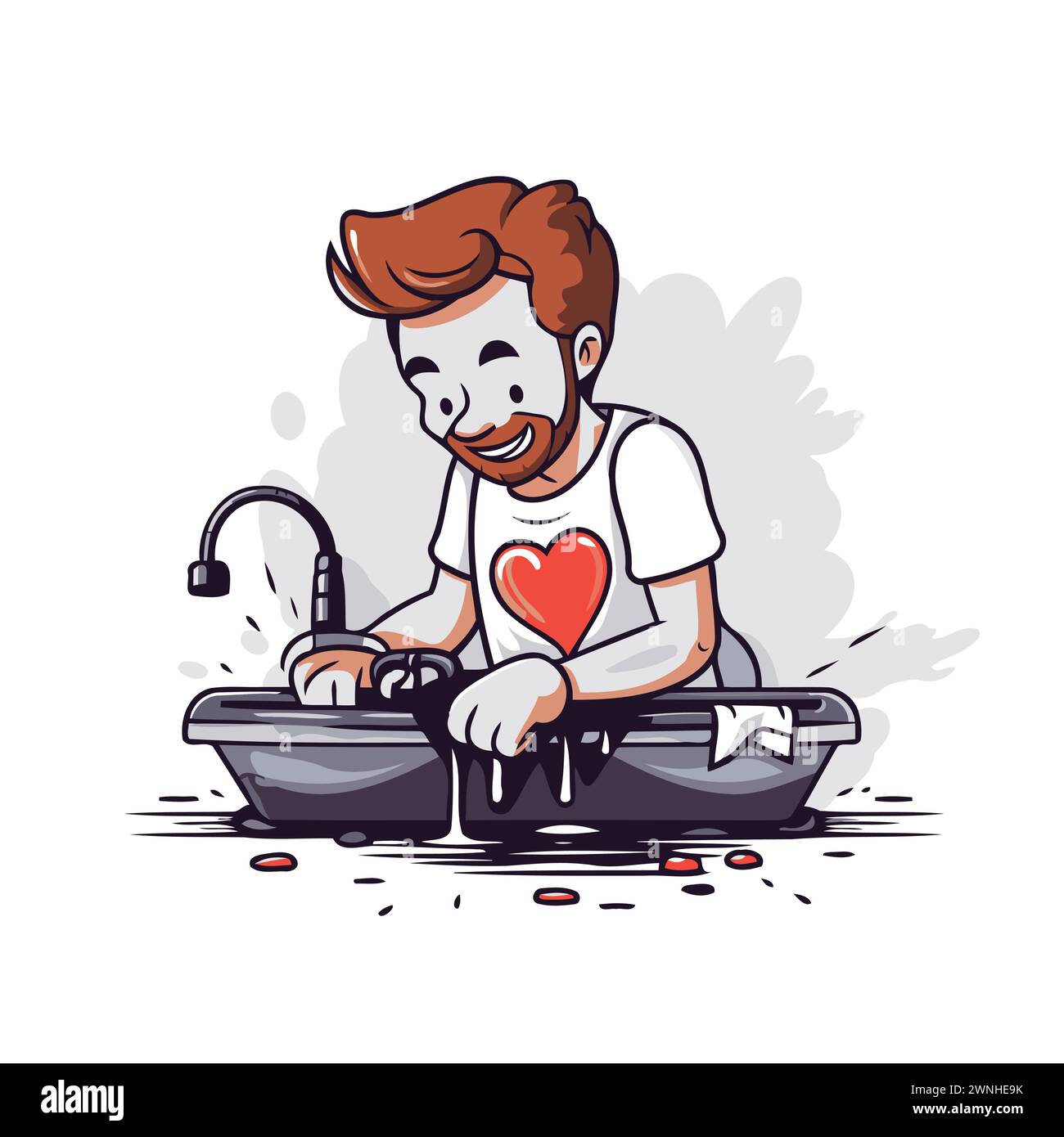 Washing hands drawing Cut Out Stock Images & Pictures - Alamy