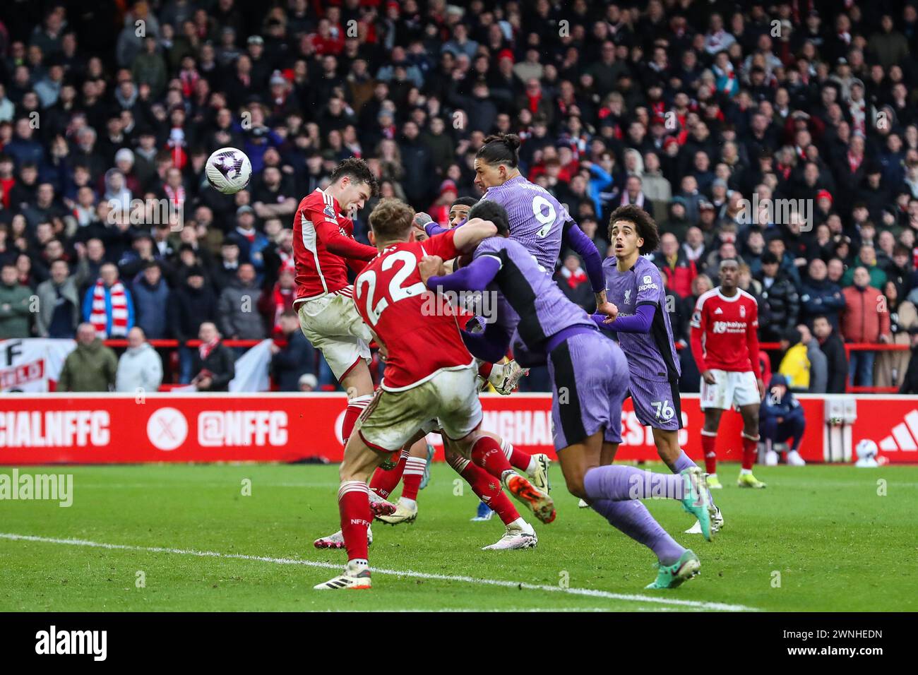 Nottingham, UK. 02nd Mar, 2024. Darwin Núñez of Liverpool scores a goal ...