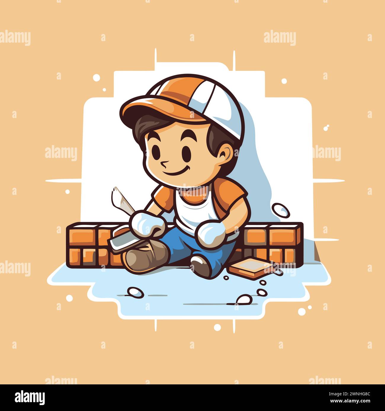 Bricklayer vector vectors Stock Vector Images - Alamy