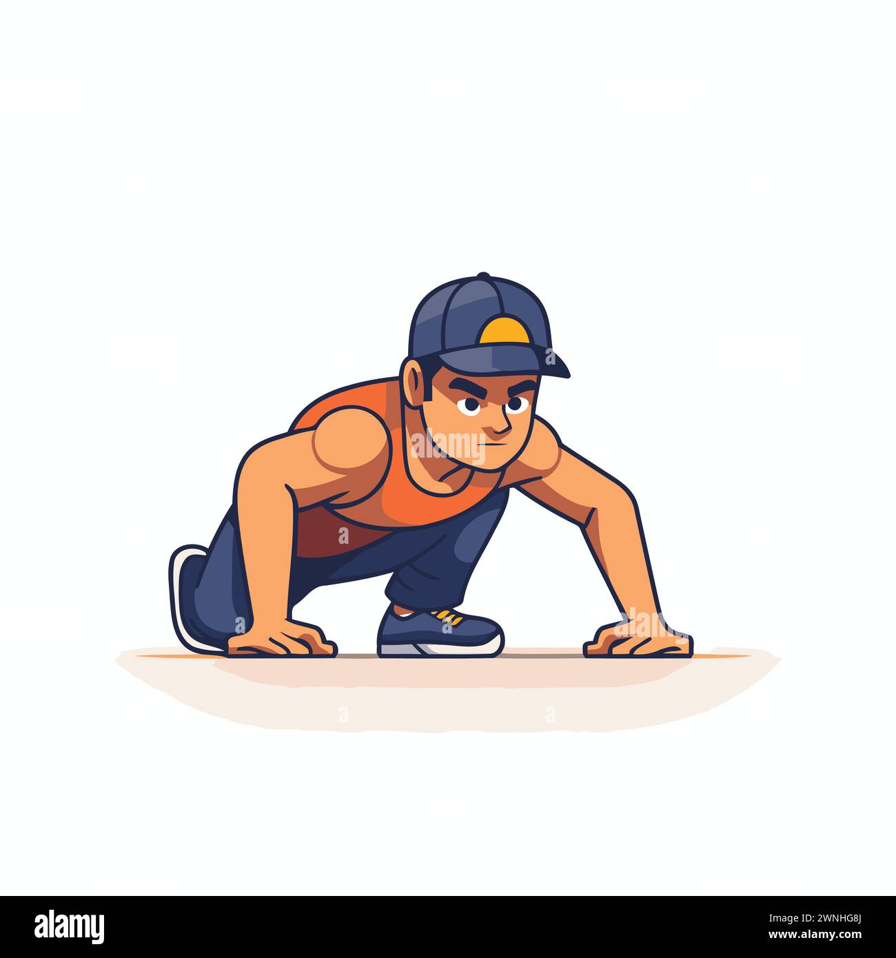 Push ups workout illustration hi-res stock photography and images - Alamy