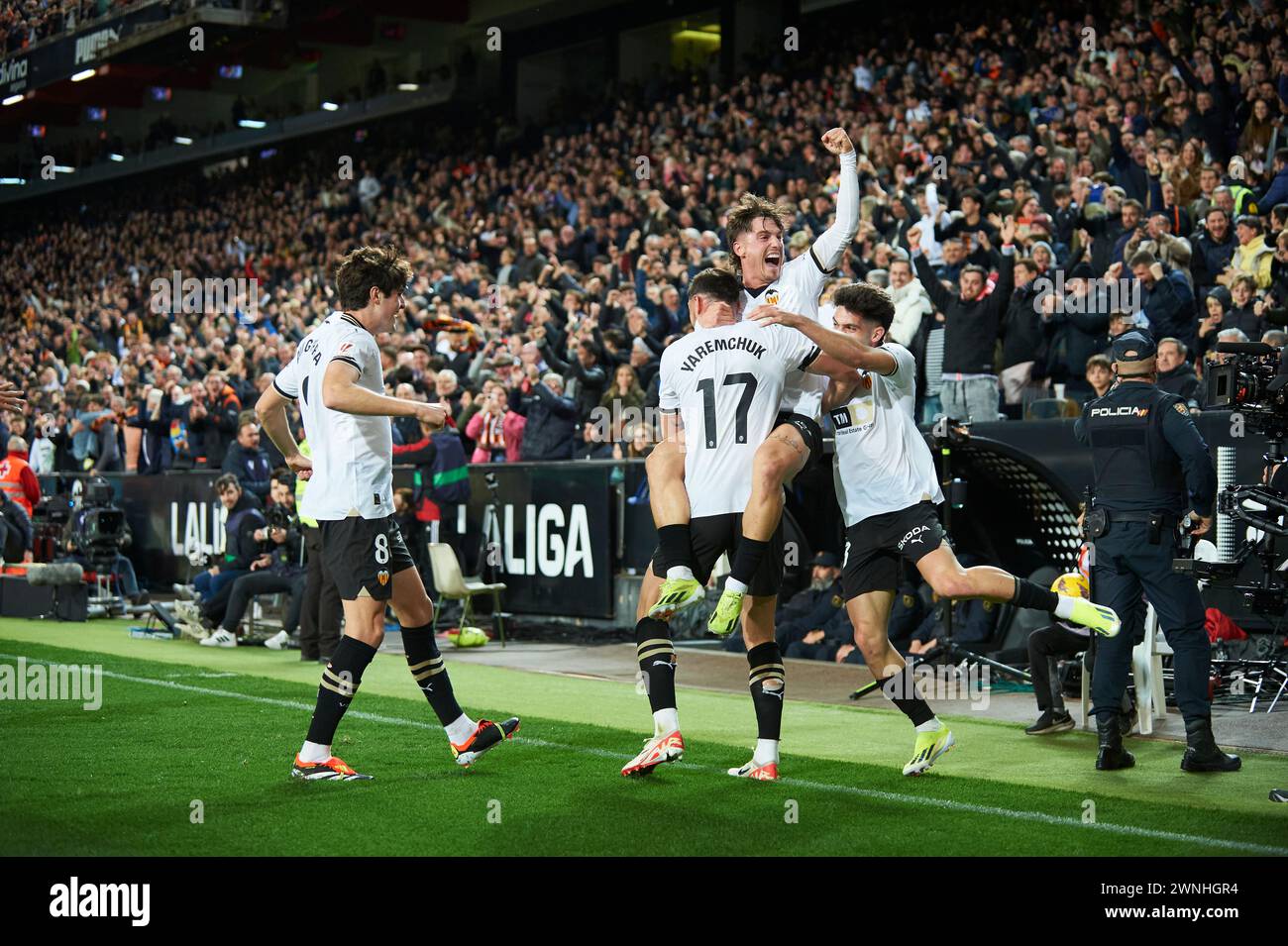Roman Yaremchuk of Valencia CF in action during the La Liga EA Sport ...