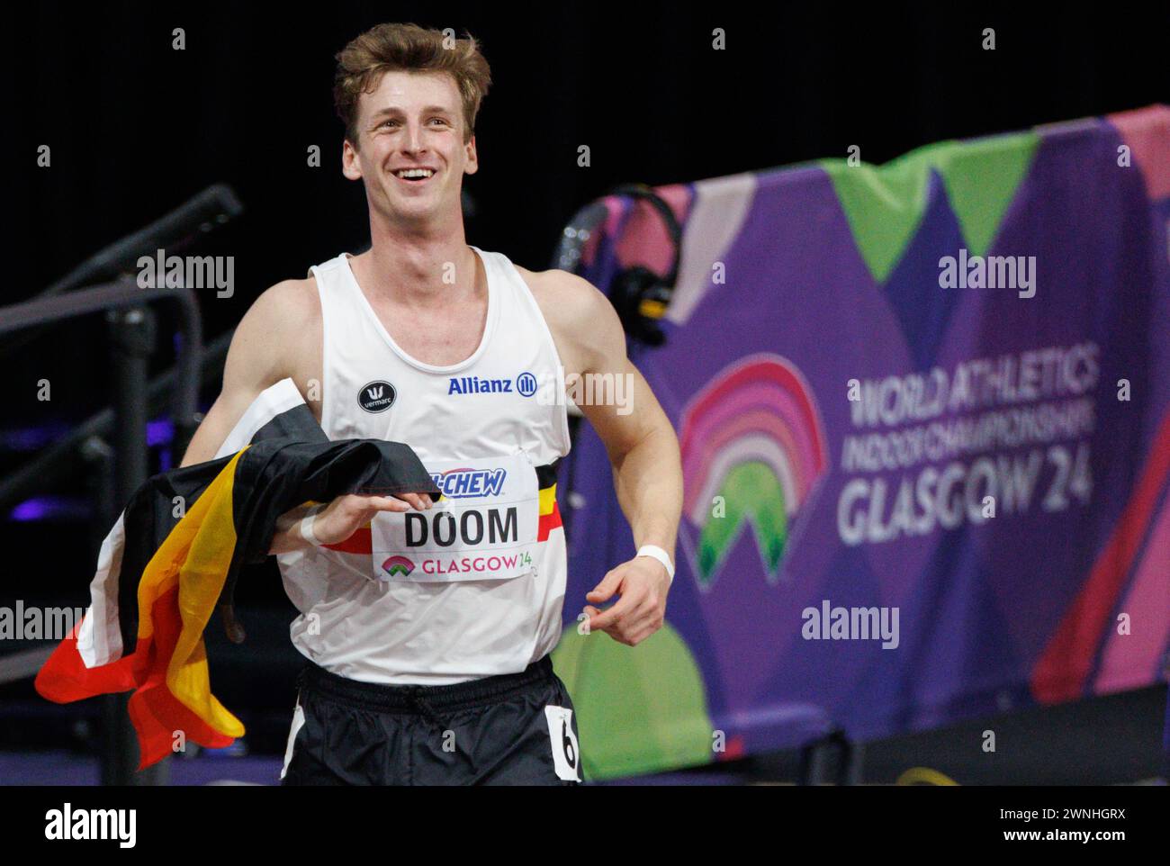 Glasgow, UK. 02nd Mar, 2024. Belgian Alexander Doom celebrates after ...