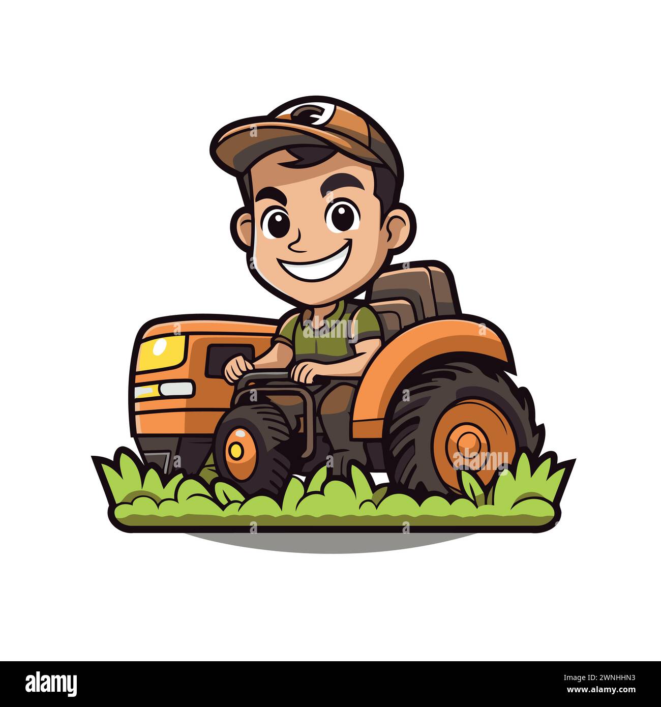 Cartoon graphic tractor hi-res stock photography and images - Alamy