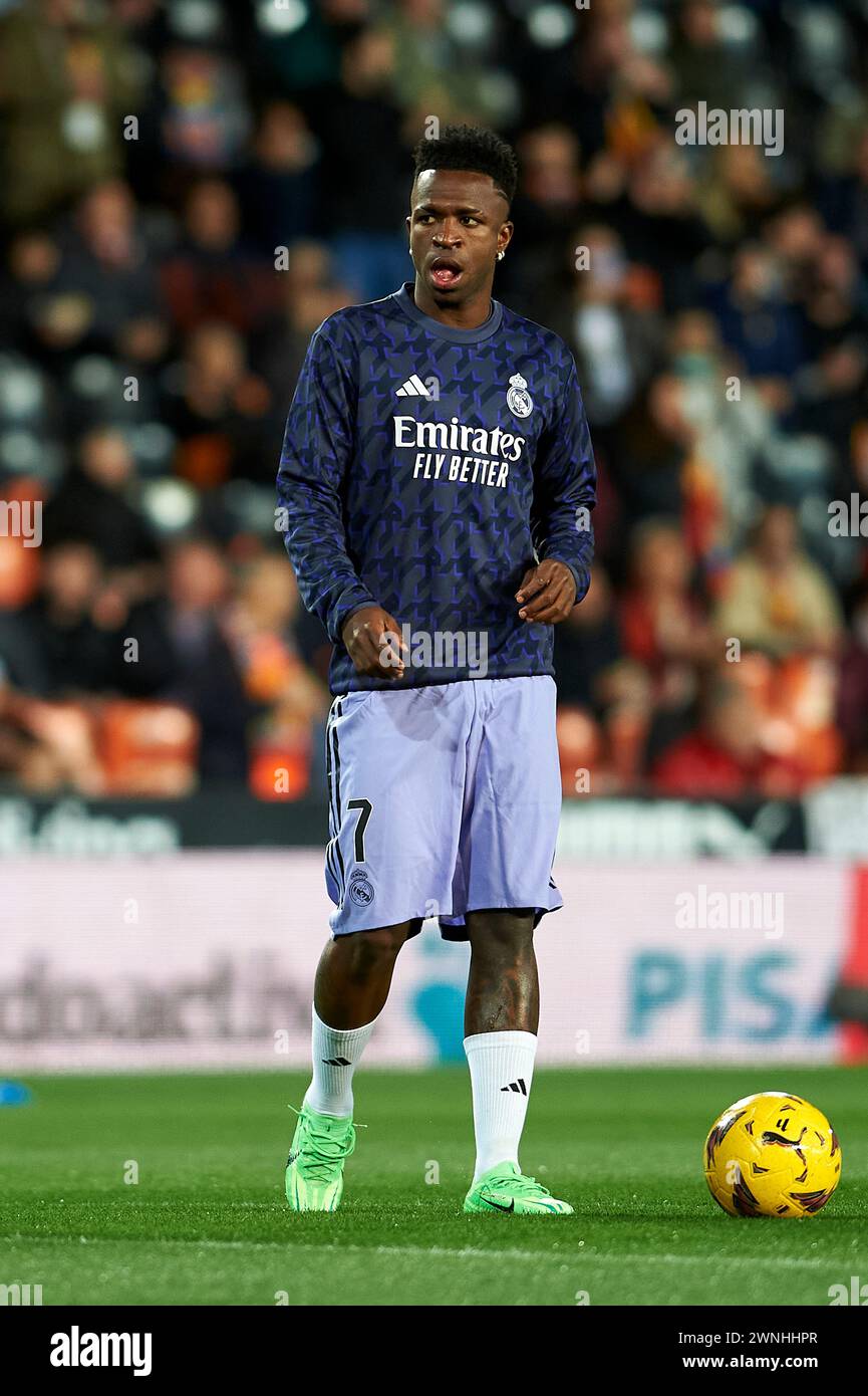 Vinicius Augusto Tobias Da Silva of Real Madrid in action during the La ...