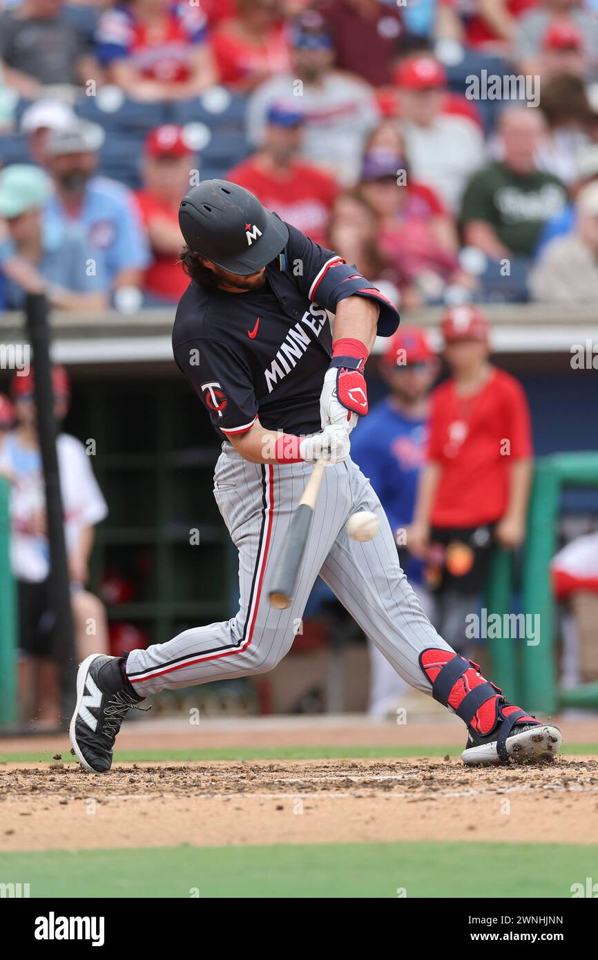 Clearwater, Florida, USA. 2nd Mar, 2024. Minnesota Twins left fielder ...