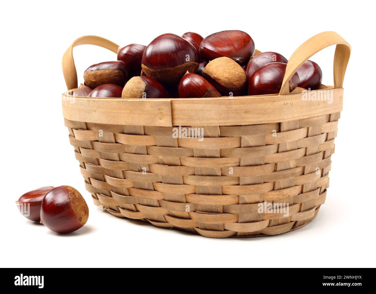 Sweet chestnut on white background Stock Photo - Alamy