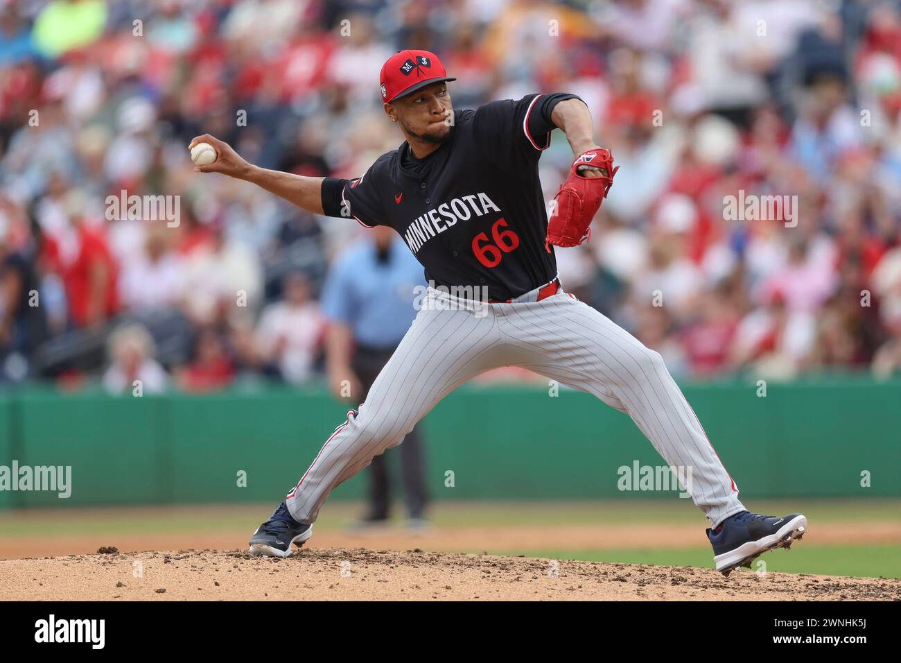 Clearwater, Florida, USA. 2nd Mar, 2024. Minnesota Twins pitcher Jorge ...