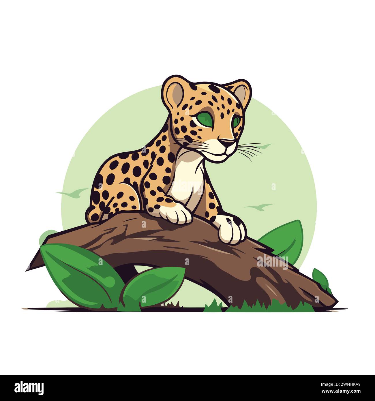 Cheetah on the tree Stock Vector Images - Alamy