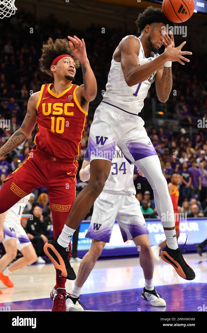 March 02, 2024: USC Trojans forward DJ Rodman (10) and Washington ...
