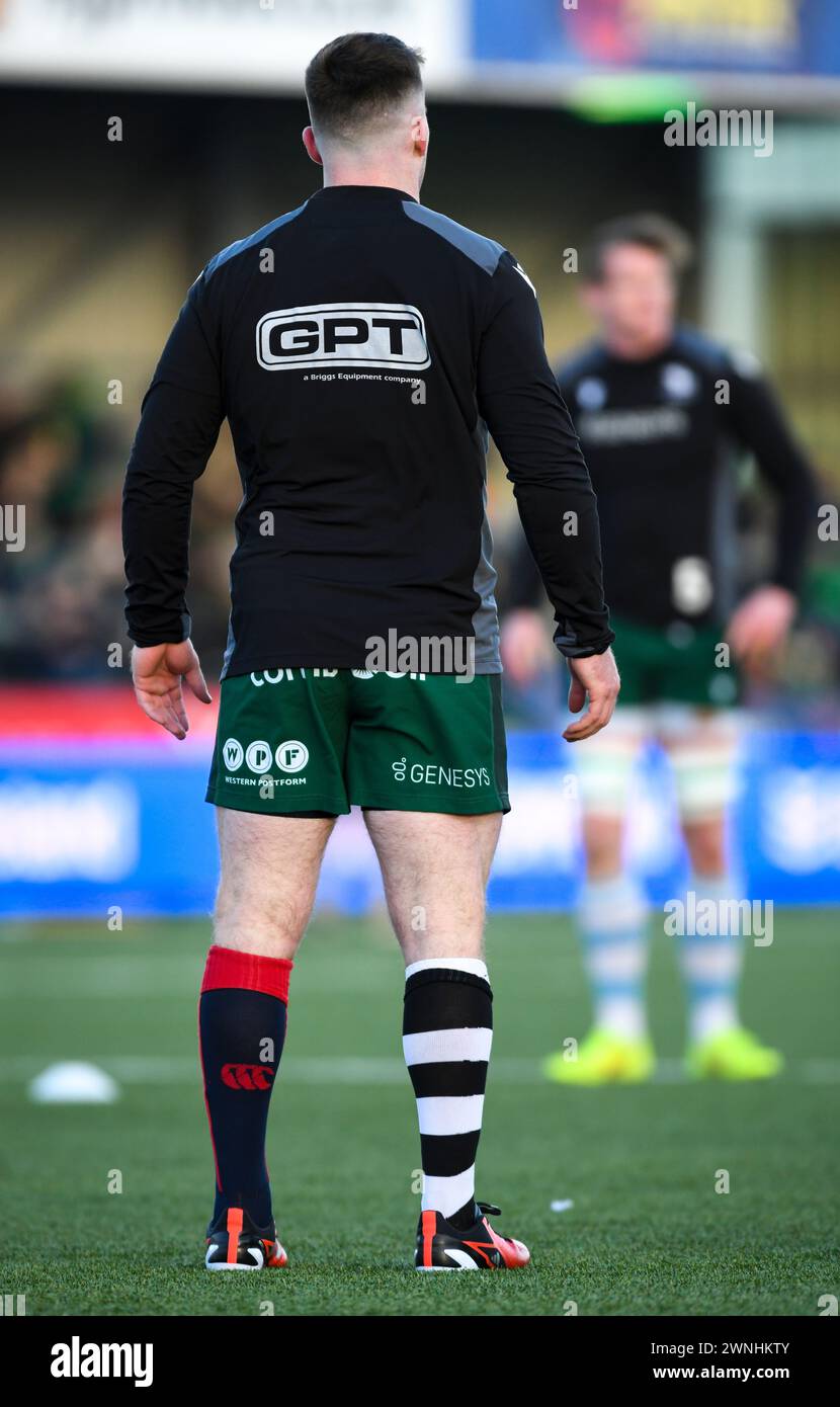 Galway, Ireland. 2nd Mar, 2024. A pre-match view of the socks worn by a ...