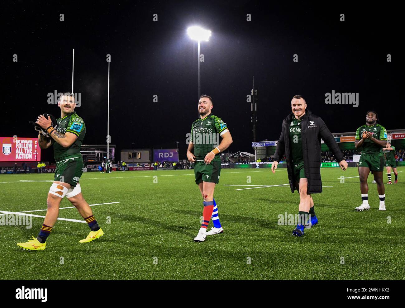 Galway, Ireland. 2nd Mar, 2024. The Connacht squad give the fans a ...