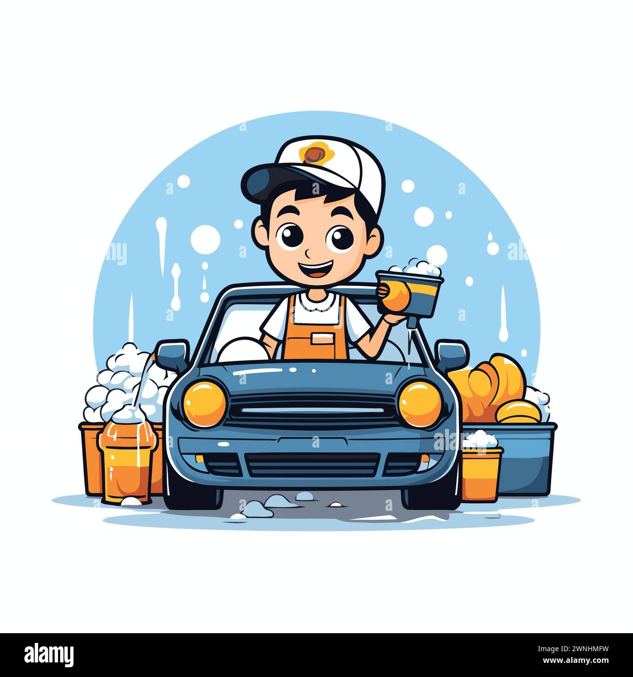 Car cleaning cartoon hi-res stock photography and images - Alamy