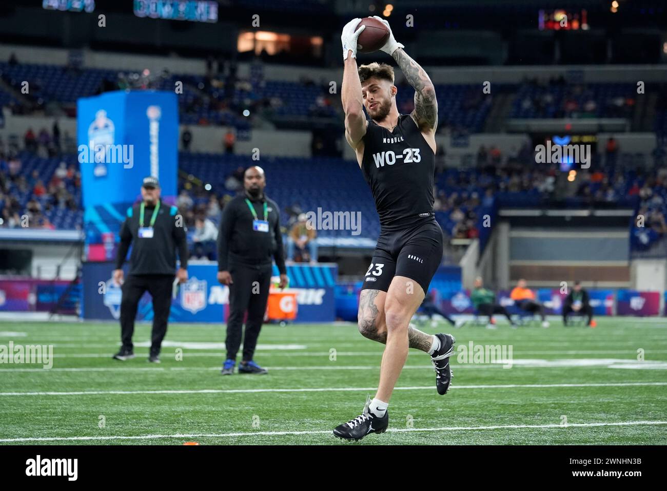 Florida wide receiver Ricky Pearsall runs a drill at the NFL football ...