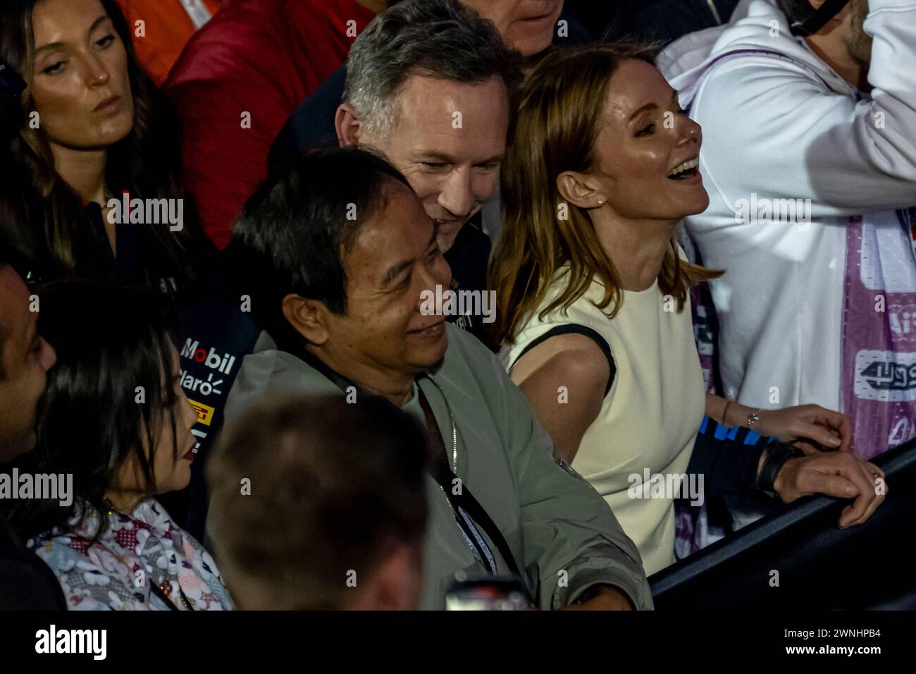 SAKHIR, BAHRAIN: Christian Horner and Geri Halliwell, at the 2024 ...