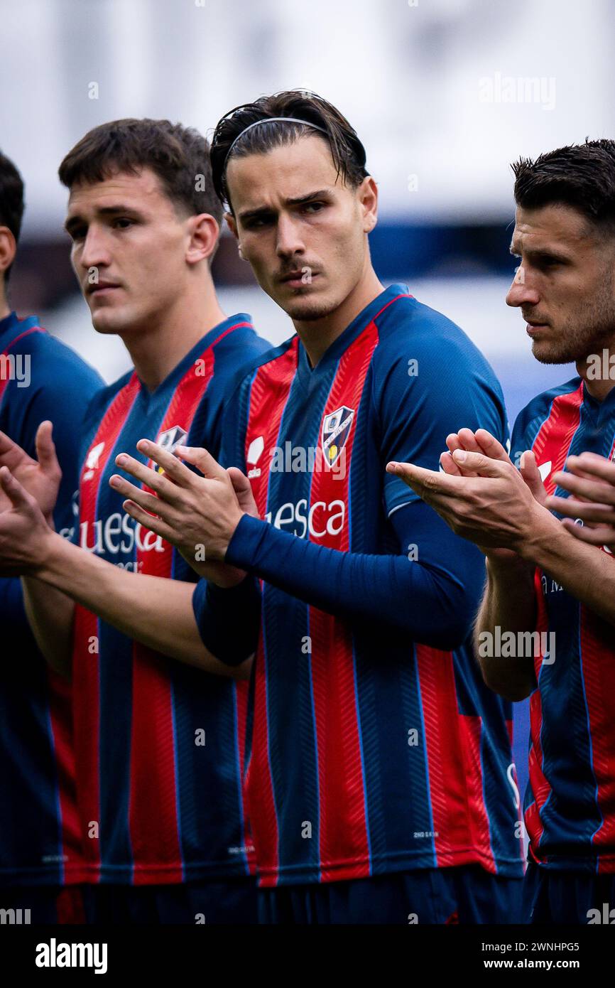Barcelona, Spain. 02nd Mar, 2024. Hugo Vallejo (SD Huesca) during a La ...