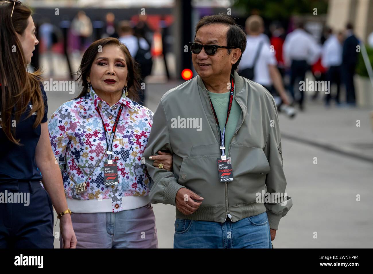 SAKHIR, BAHRAIN: Chalerm Yoovidhya, Thai billionaire, at the 2024 Formula 1 Bahrain Grand Prix ...