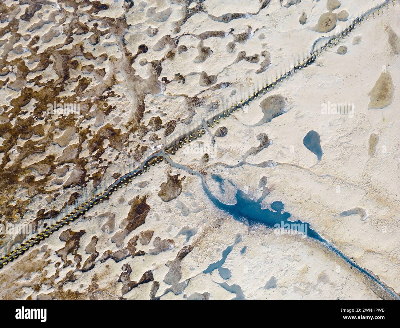 Aerial view of tidal channels and gullies , Waddenzee, The Netherlands ...