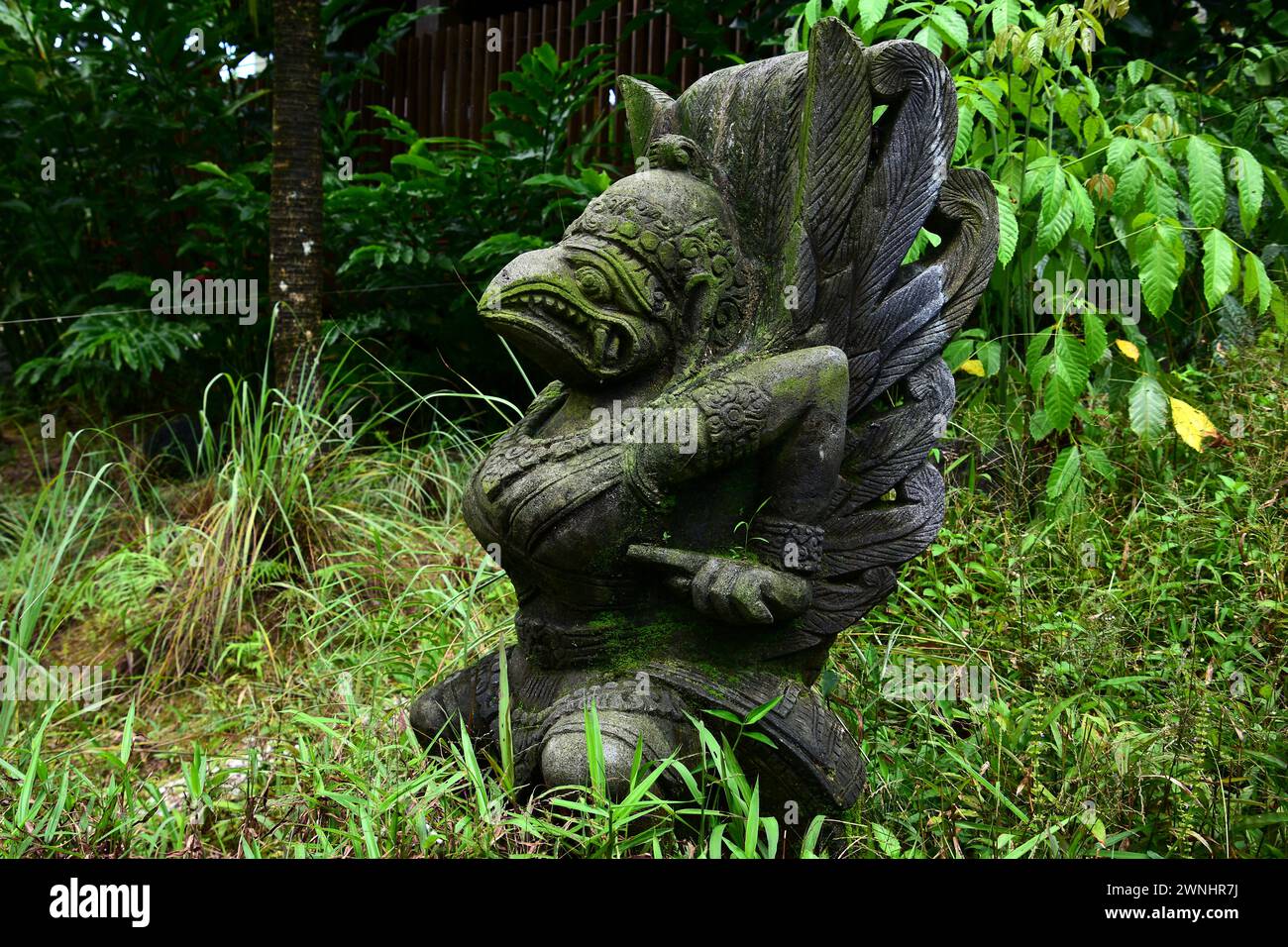Singapore, Jan 26, 2024. Garuda Lava Statue in a public park, embodying ...