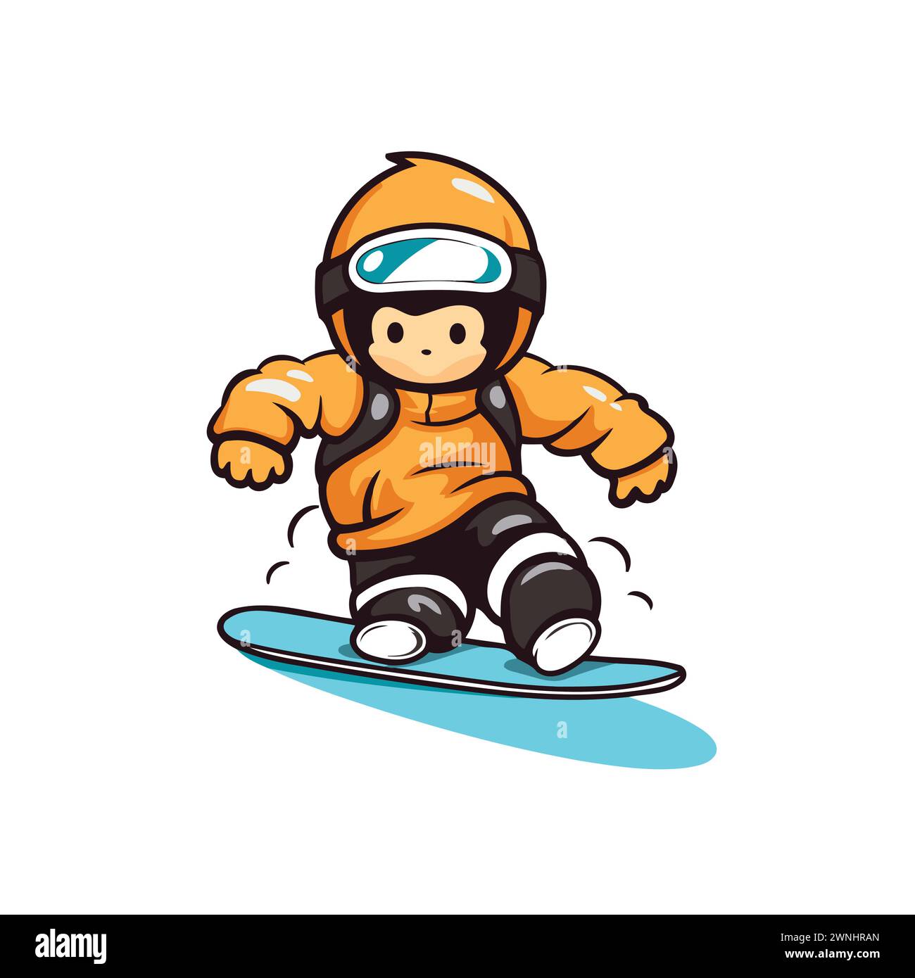 Snowboarder cartoon isolated on a white background. Vector illustration ...