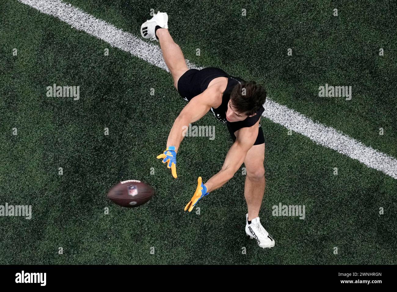 Rice wide receiver Luke McCaffrey catches a ball during the NFL ...