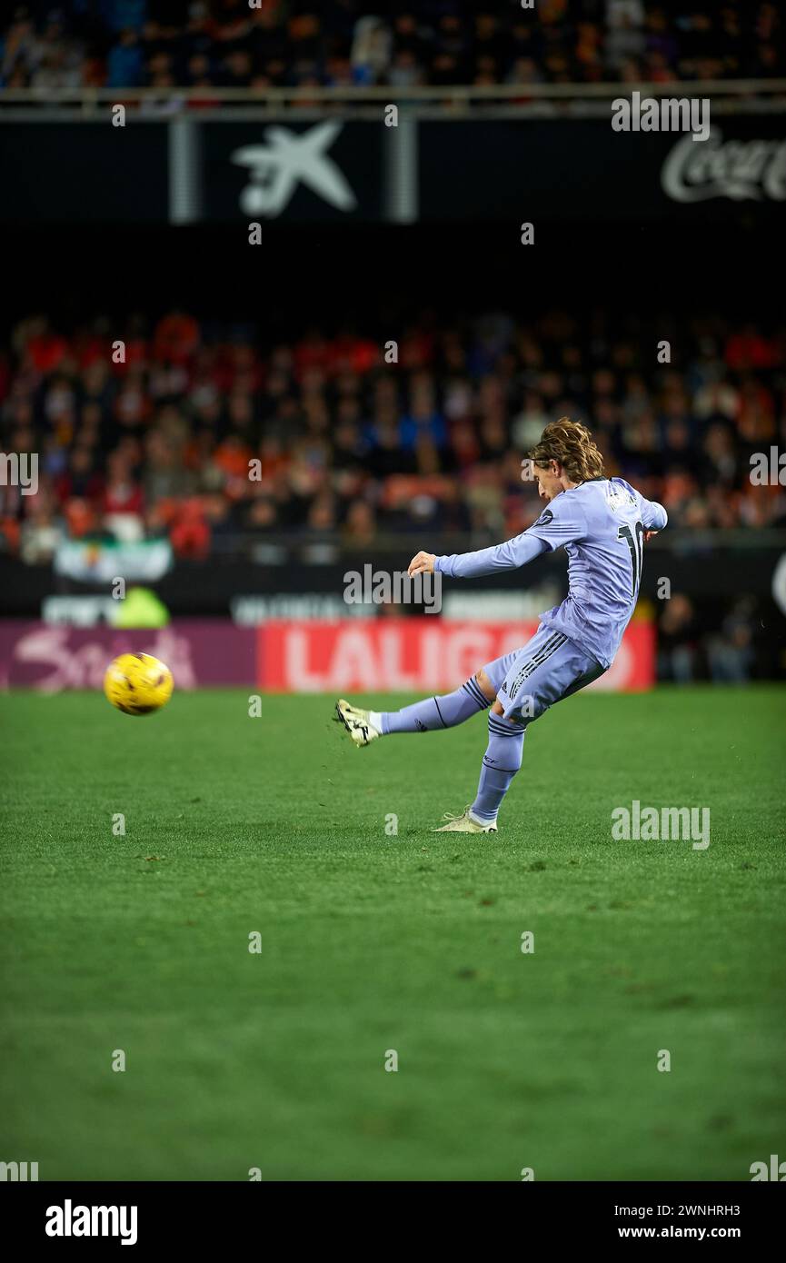 Luka Modric of Real Madrid in action during the La Liga EA Sport ...