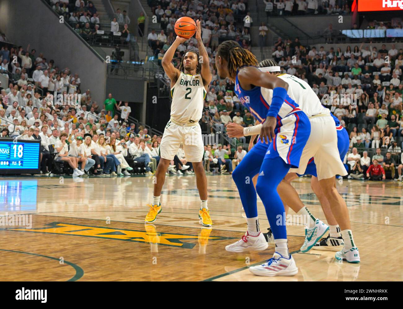 Waco, Texas, USA. 2nd Mar, 2024. Baylor Bears guard Jayden Nunn (2 ...