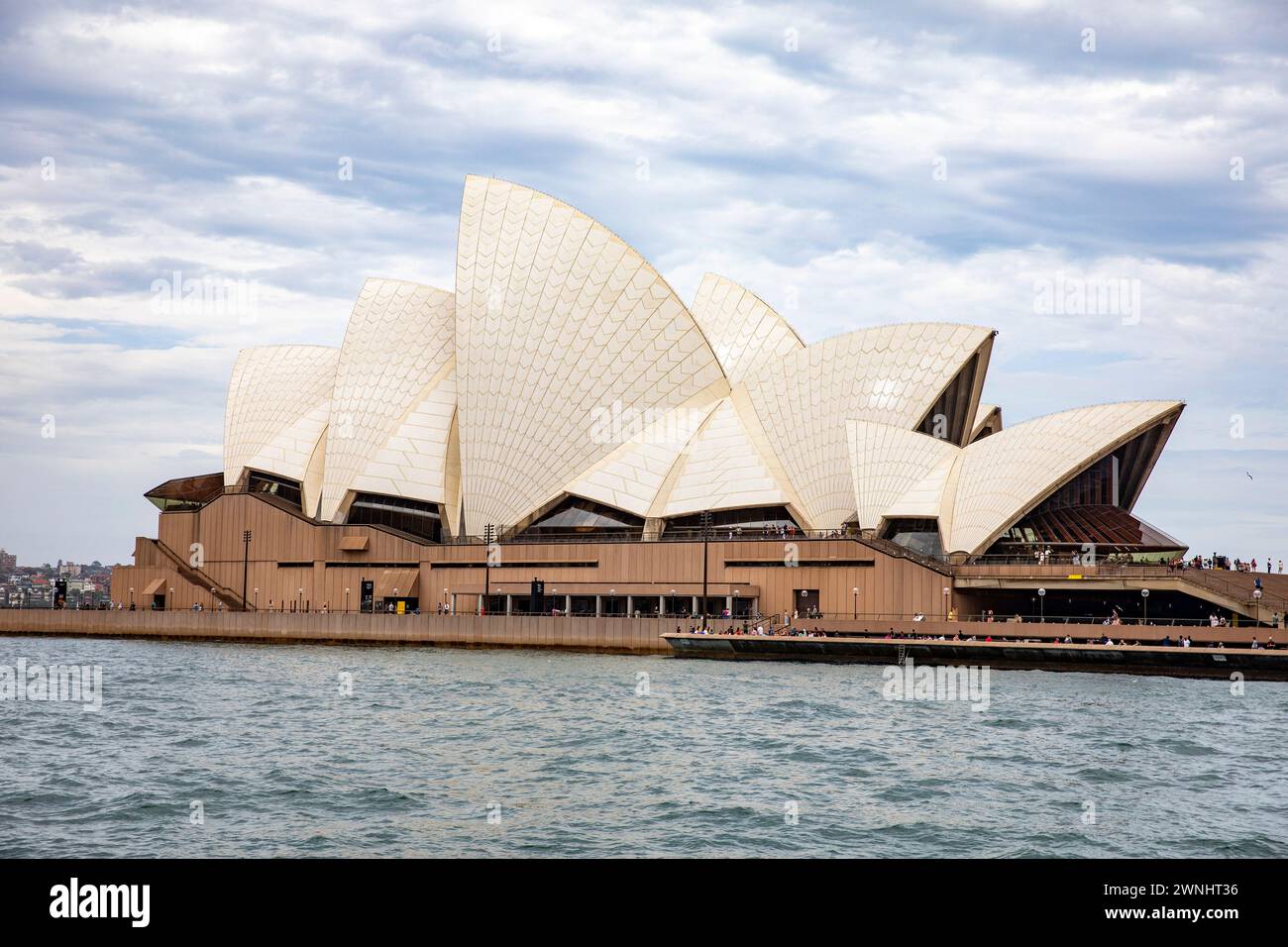 Sydney Opera house on Sydney harbour, cloudy autumn day March 2024, New ...