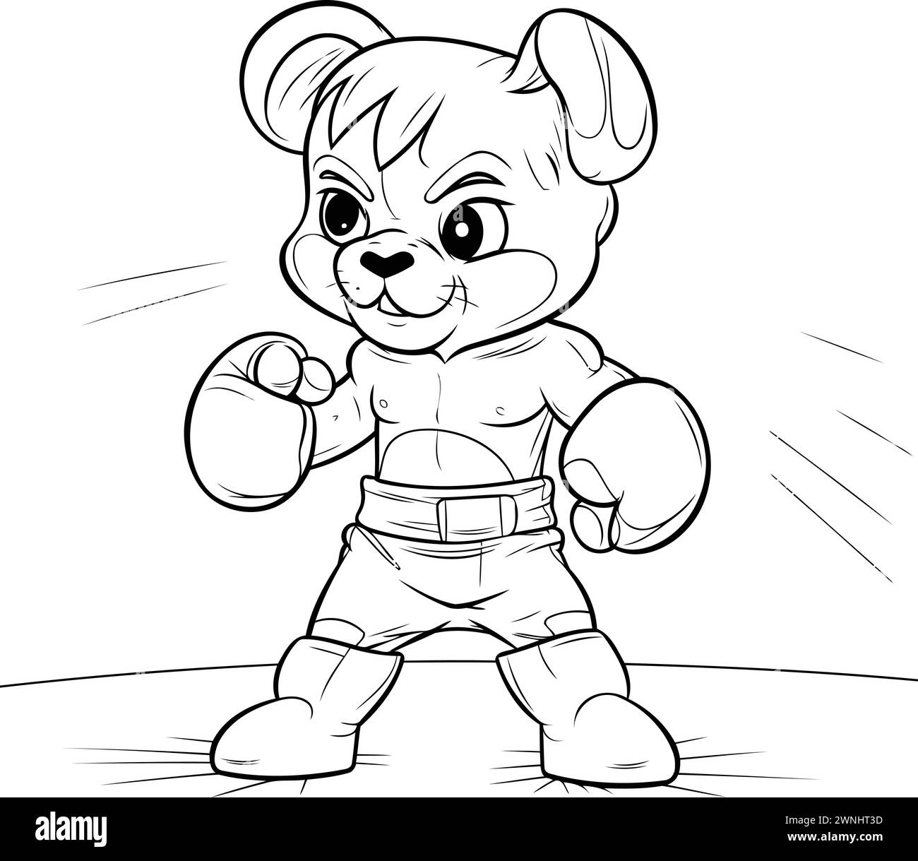 Cartoon illustration of a little dog boxer in a boxing gloves Stock ...