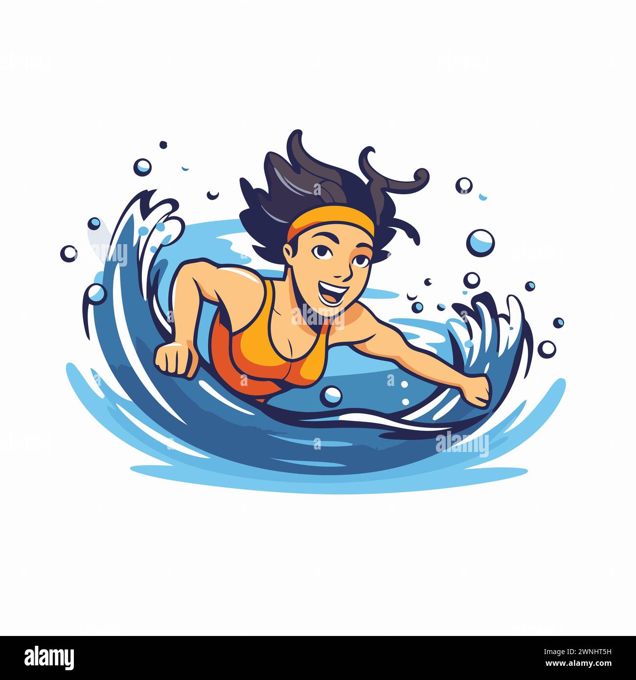 Cartoon surfer girl hi-res stock photography and images - Alamy