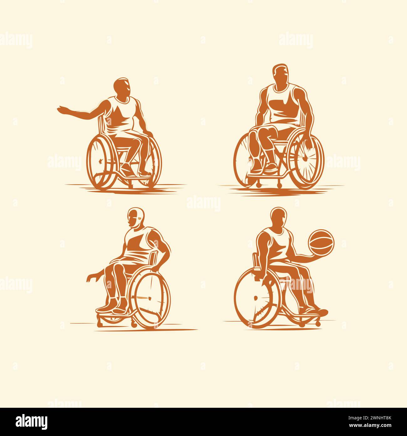 Disabled people icons set. Handicapped man and woman in wheelchair ...