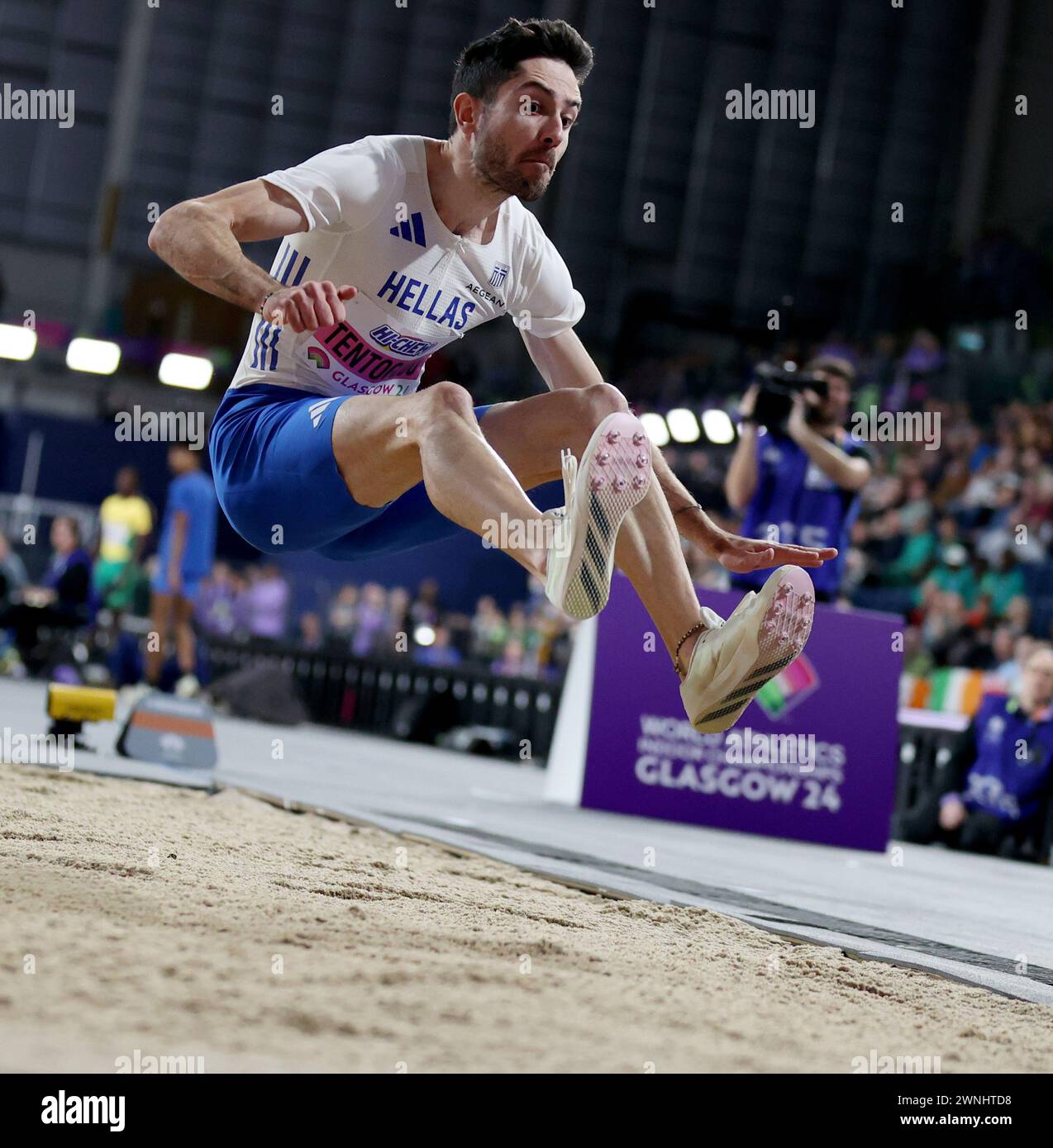 Glasgow, Britain. 2nd Mar, 2024. Miltiadis Tentoglou of Greece competes ...