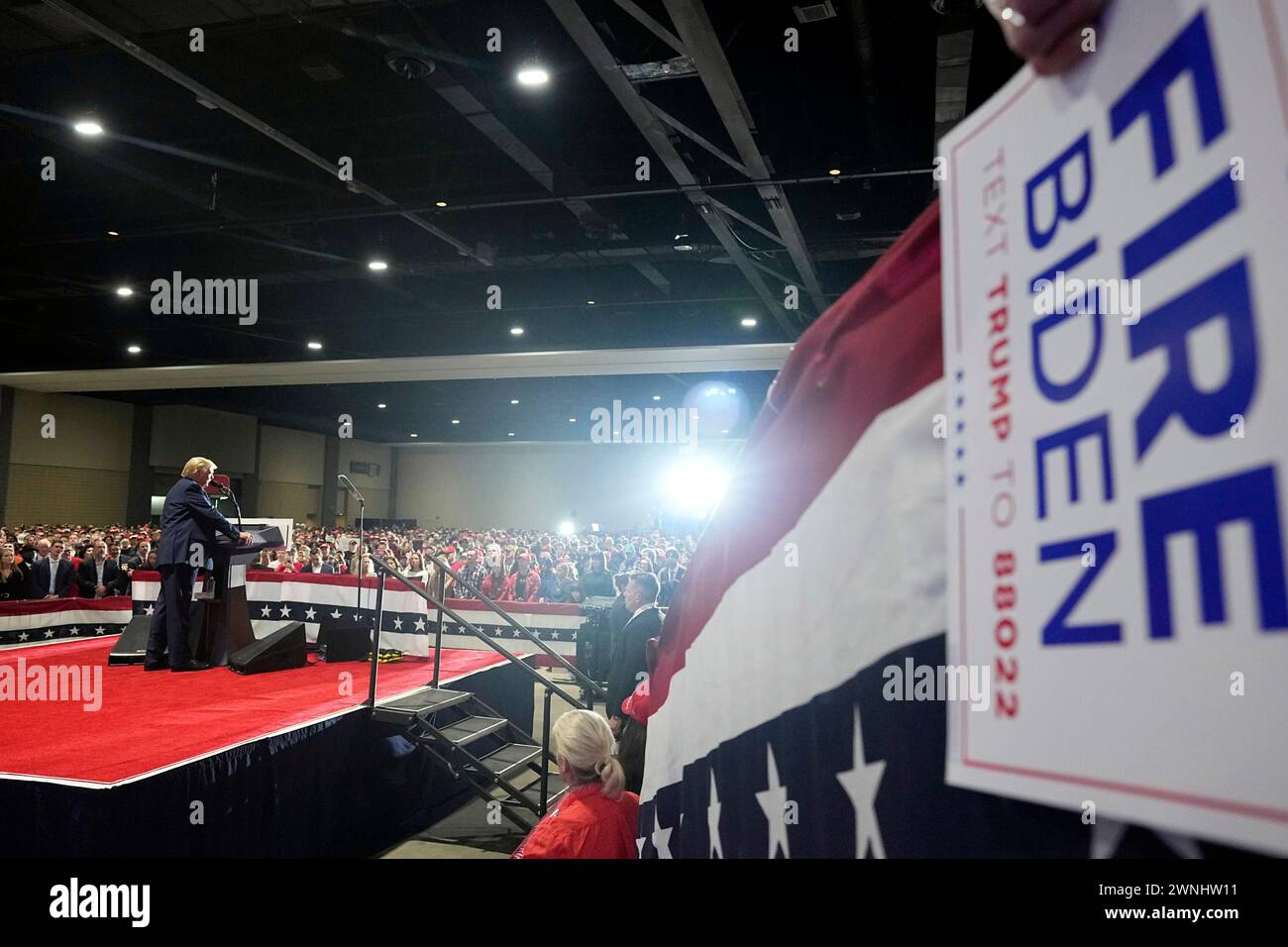 Republican presidential candidate former President Donald Trump speaks ...