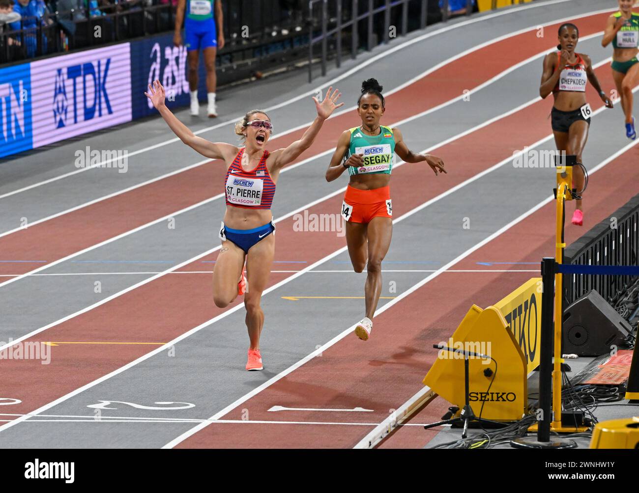 Glasgow, Scotland, UK. 02nd Mar, 2024. Elle ST. PIERRE (USA) 1st, Gudaf ...