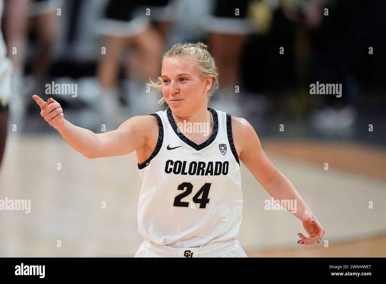 Colorado guard Maddie Nolan (24) in the second half of an NCAA college ...