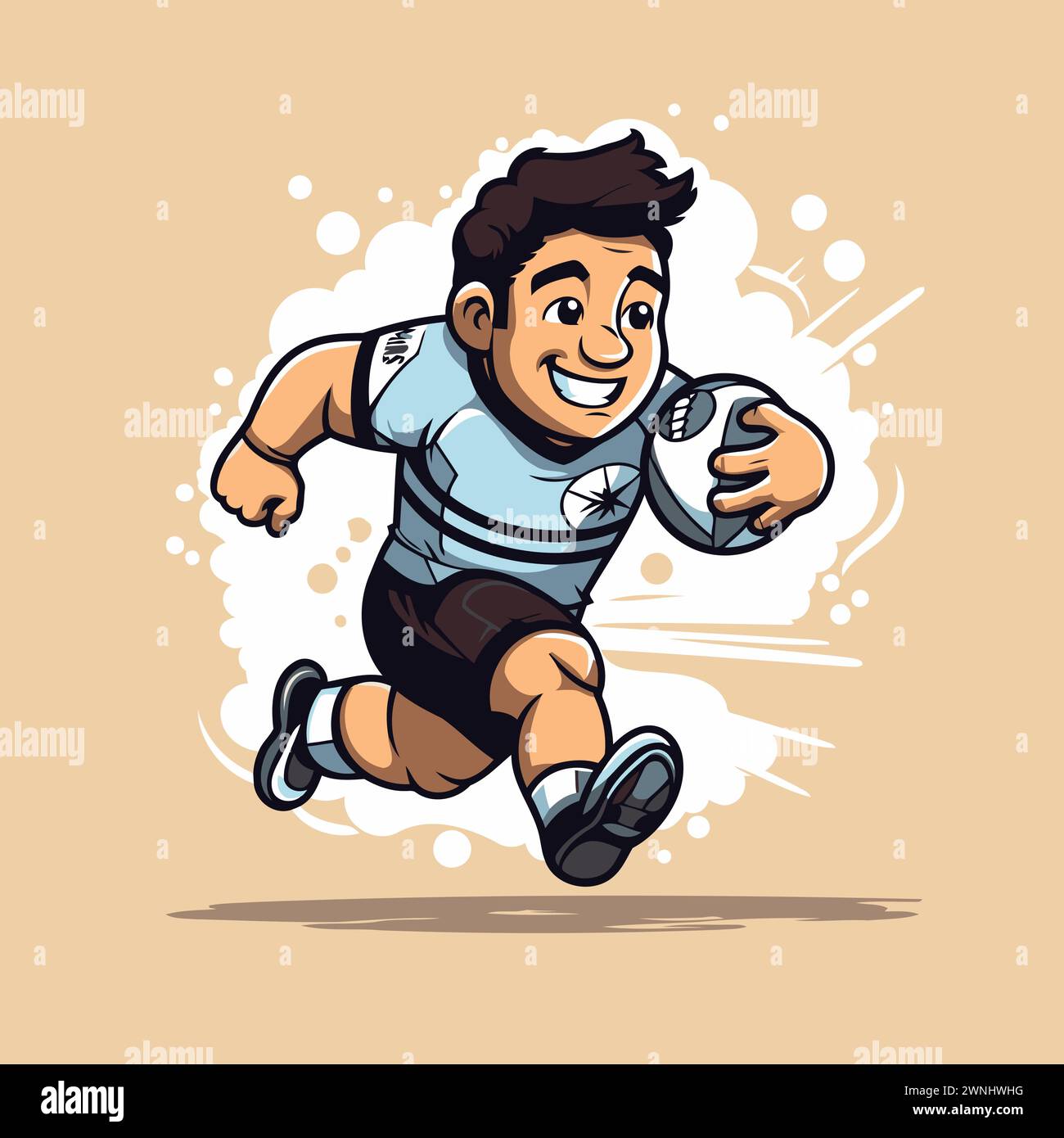 Rugby player running ball cartoon hi-res stock photography and images ...