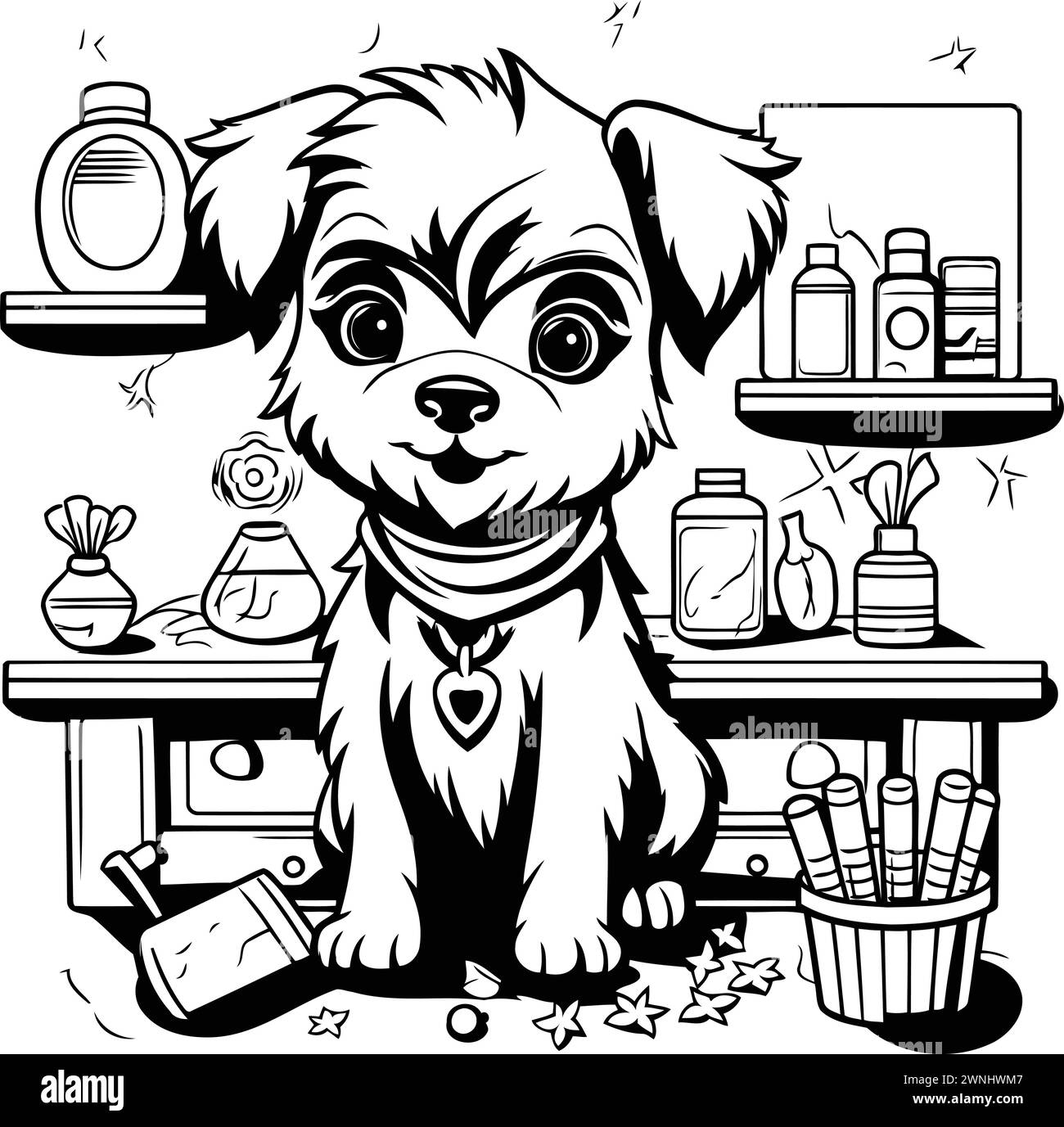 Dog salon poodle Stock Vector Images - Alamy